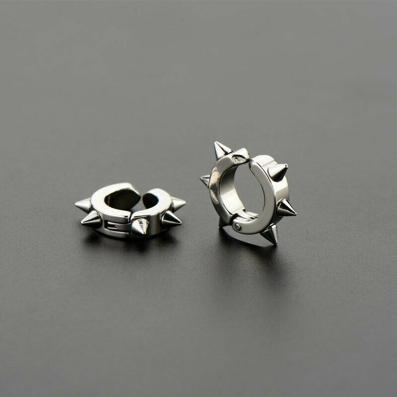 Gothic Hoop Earrings Titanium Steel Magnetic Stud Ear Plugs Womens Mens ...
