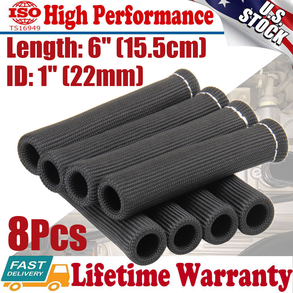 8PCS 2500° Spark Plug Wire Boots Heat Shield Protector Sleeve Cover For ...