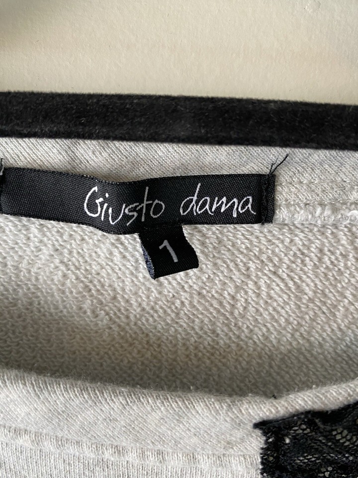 Giusto Dama Mixed Media Sweatshirt Size 1 M Patchwork Lace Crochet Art ...