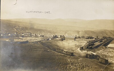 Huntington Oregon OR Town Railroad Trains 1909 Baker Co RPPC Real Photo ...