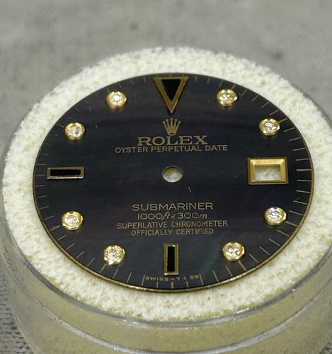 Rolex Submariner 40mm Custom Dark Mop Diamond Dial For Model 16803 ...