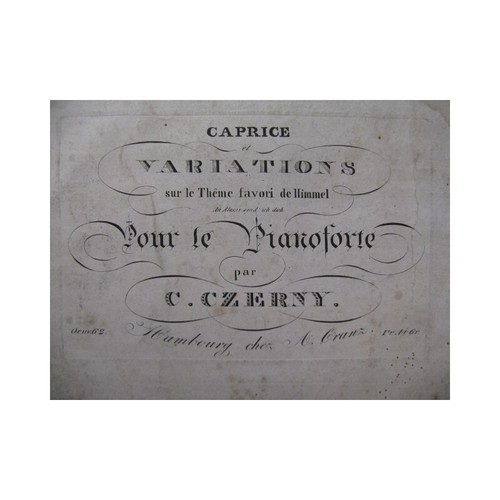 CZERNY Charles Caprice et Variations Himmel Piano ca1825 | eBay