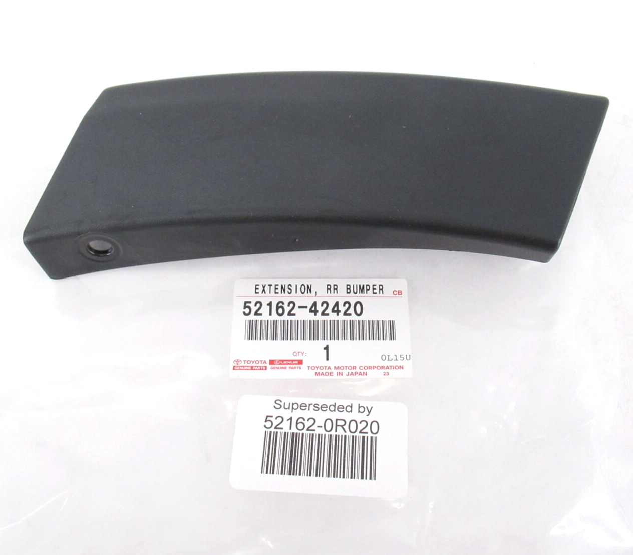 Genuine OEM Toyota 52162-0R020 Driver Rear Bumper Extension 2016-2018 ...