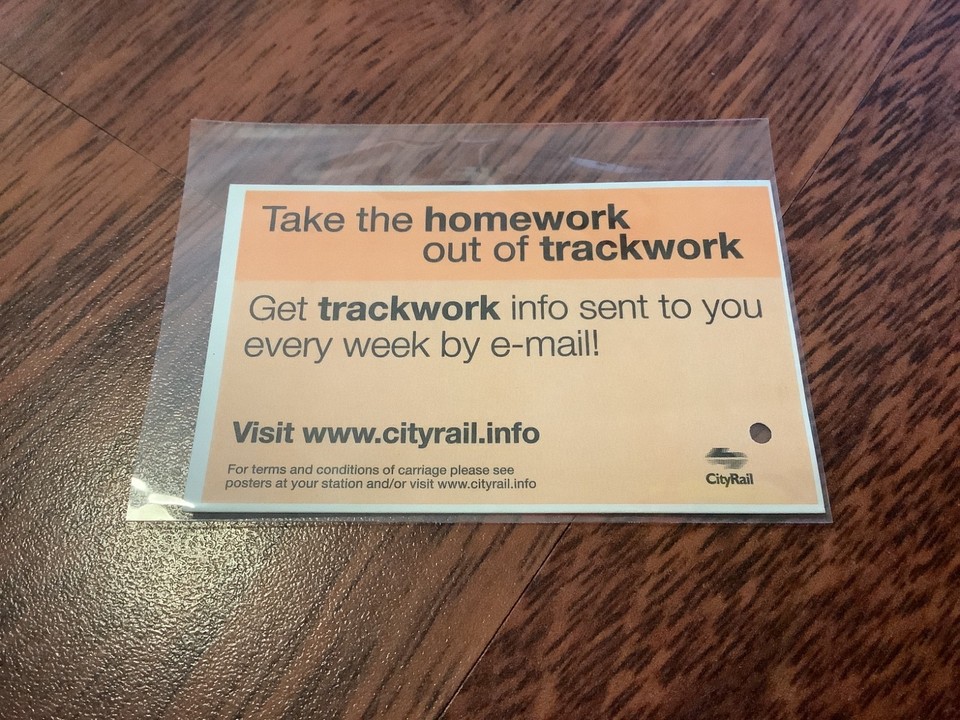 CITYRAIL MAGNETIC-STRIPE RAIL TICKET GREEN 09MAR09 THORNLEIGH/HORNSBY ...