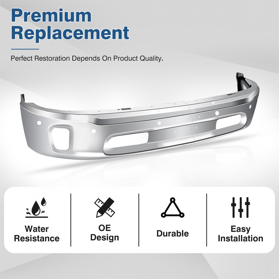 Chrome Steel Front Bumper Face Bar For 2013-2018 Dodge Ram 1500 W ...