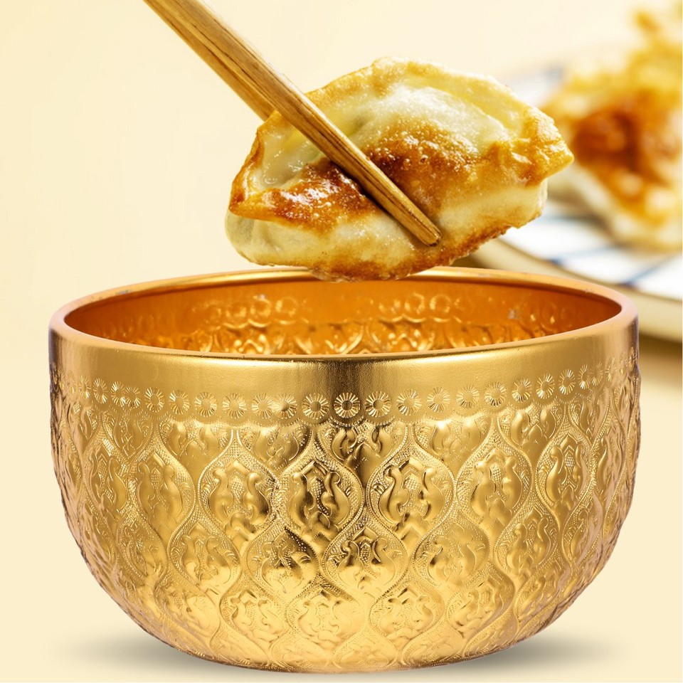 Stainless Steel Bowls Noodle Restaurant Food Metal Embossed Cereal ...