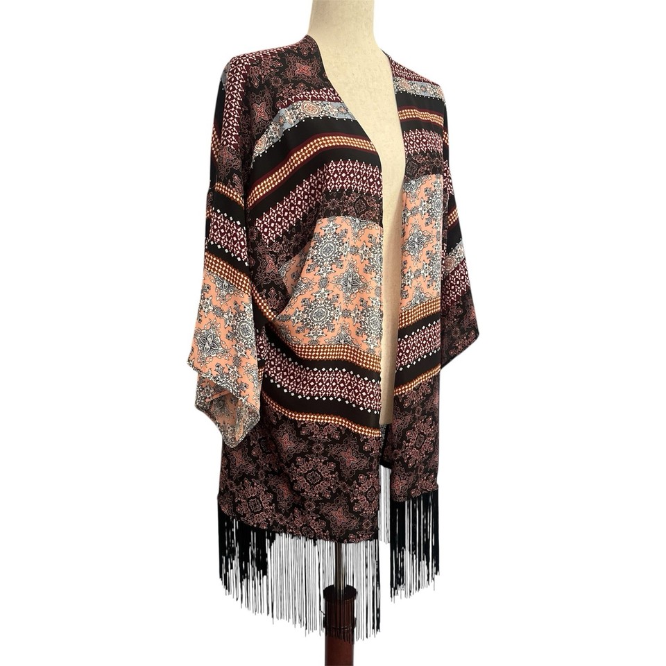 Sheer Lace Boho Kimono Duster Plus Size 1X Festival Open Cardigan ...