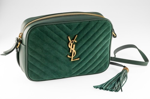 Yves Saint Laurent YSL Leather Suede Lou Camera Bag Vert Fonce w/ Dust ...