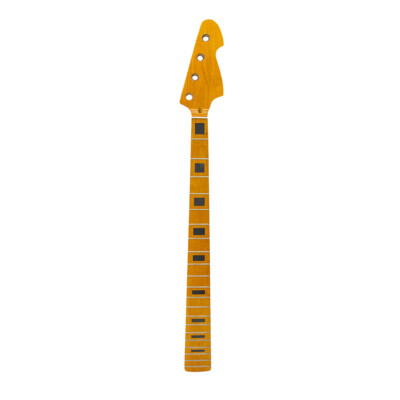 New 21fret Bass Guitar Neck Block Inlay Maple Fretboard 34inch Yellow ...