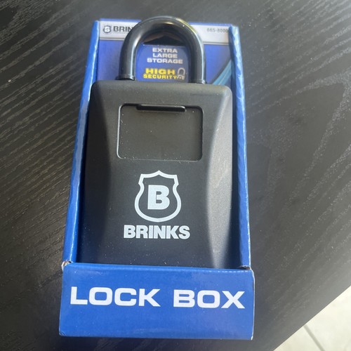 NEW GENUINE Brinks Resettable Lock Box Ex Large Capacity Steel Shackle ...