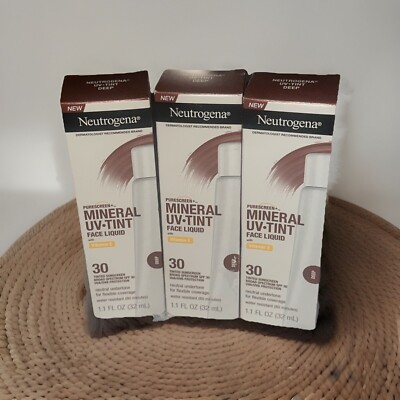 Neutrogena Pure Screen + Mineral UV Tint Face Liquid SPF 30 Deep 1.1 oz ...