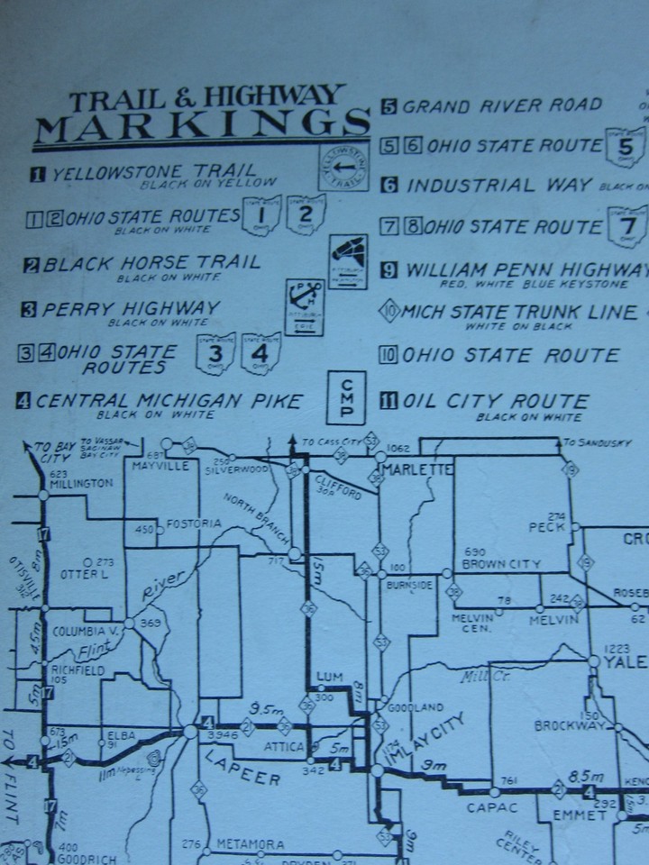 1922 LARGE AMERICA MAP ~ NORTHERN WEST VIRGINIA TRAILS TRUCK LINES RAND ...