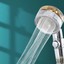 High Pressure Shower Head Adjustable 360°Rotation Turbine Water Saving ...