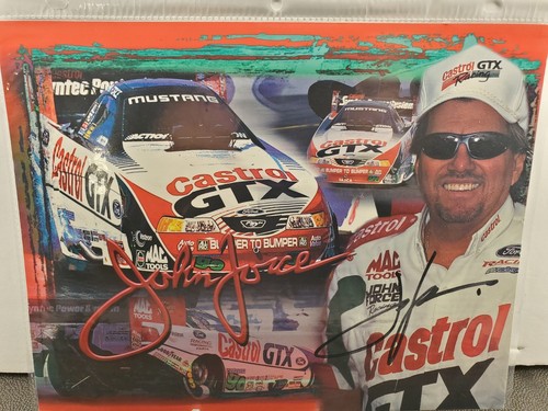 John Force Hand Signed NHRA Autographed 9x CHAMPION Hero Card Top Fuel ...