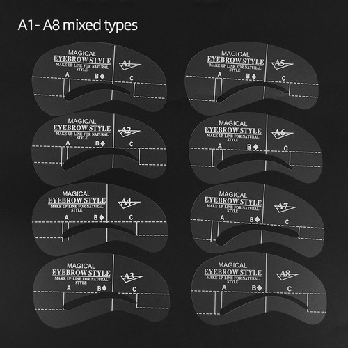24Pcs/Set Transparent Resuable Eyebrow Stencil Eyebrow Tattoo Makeup ...