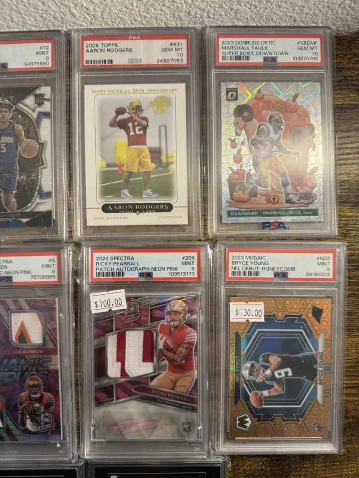 Huge Sports Card Lot (10) Graded Sports Cards/Slabs Auto /# RC Inserts ...