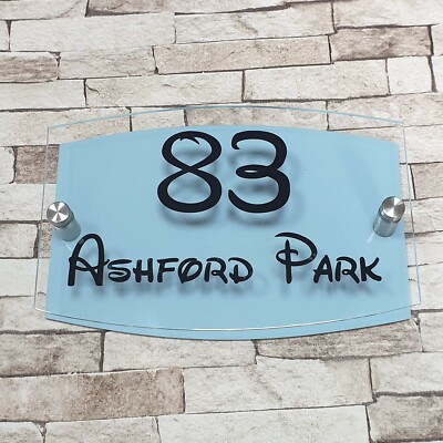 Baby Blue Modern Disney House Sign - Door Number - Address Sign ...