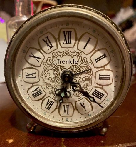 Vintage Salvest brass filigree wind-up alarm clock made in Germany. | eBay