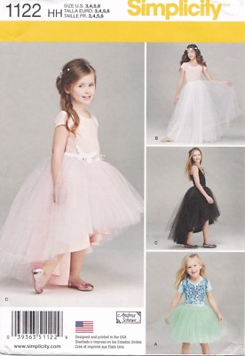Simplicity pattern 1122 - - Dance, Ballet,Tulle skirts, Girls size 3-4 ...