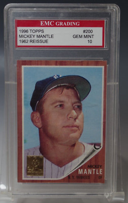 MICKEY MANTLE 1996 TOPPS #200 REPRINT 1962 CARD YANKEES BASEBALL GRADED ...