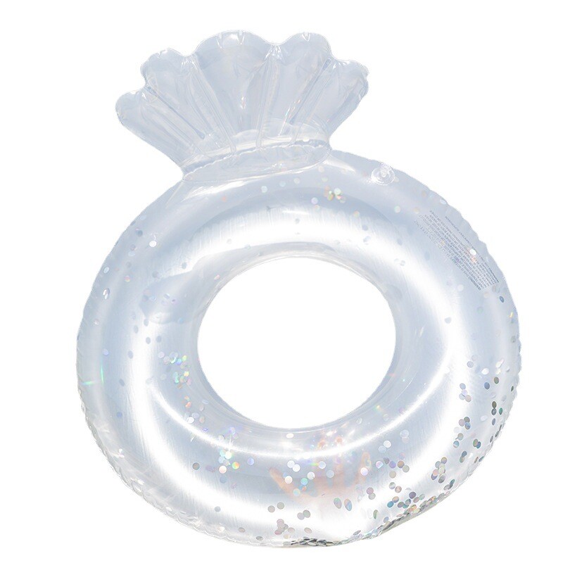 Shiny Mermaid Swim Ring For Kids Transparent Float Seat With Cartoon ...