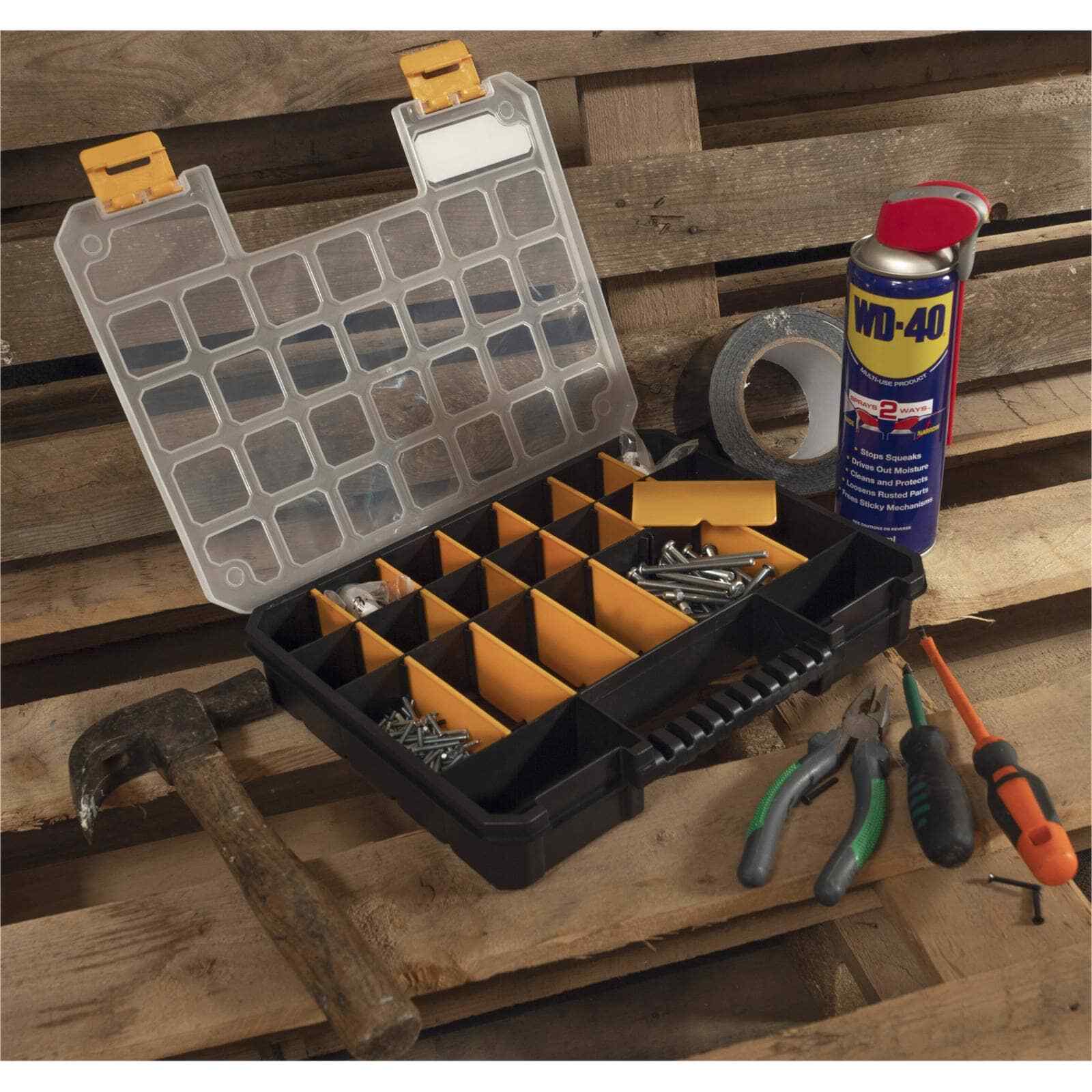 Screw Nail Nuts Storage Box Compartment Slim Organiser Toollab Garage ...