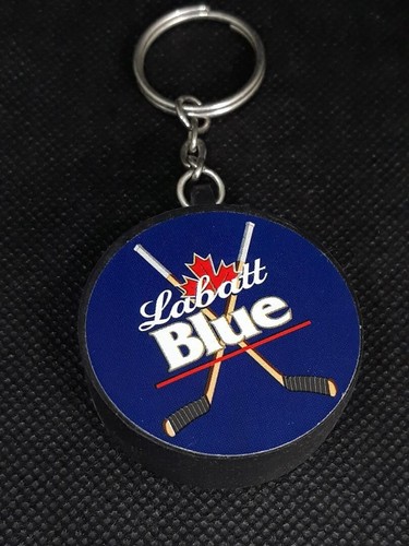 Labatt Blue Hockey Puck Blue Zone Keychain NHL Promotional Ad | eBay