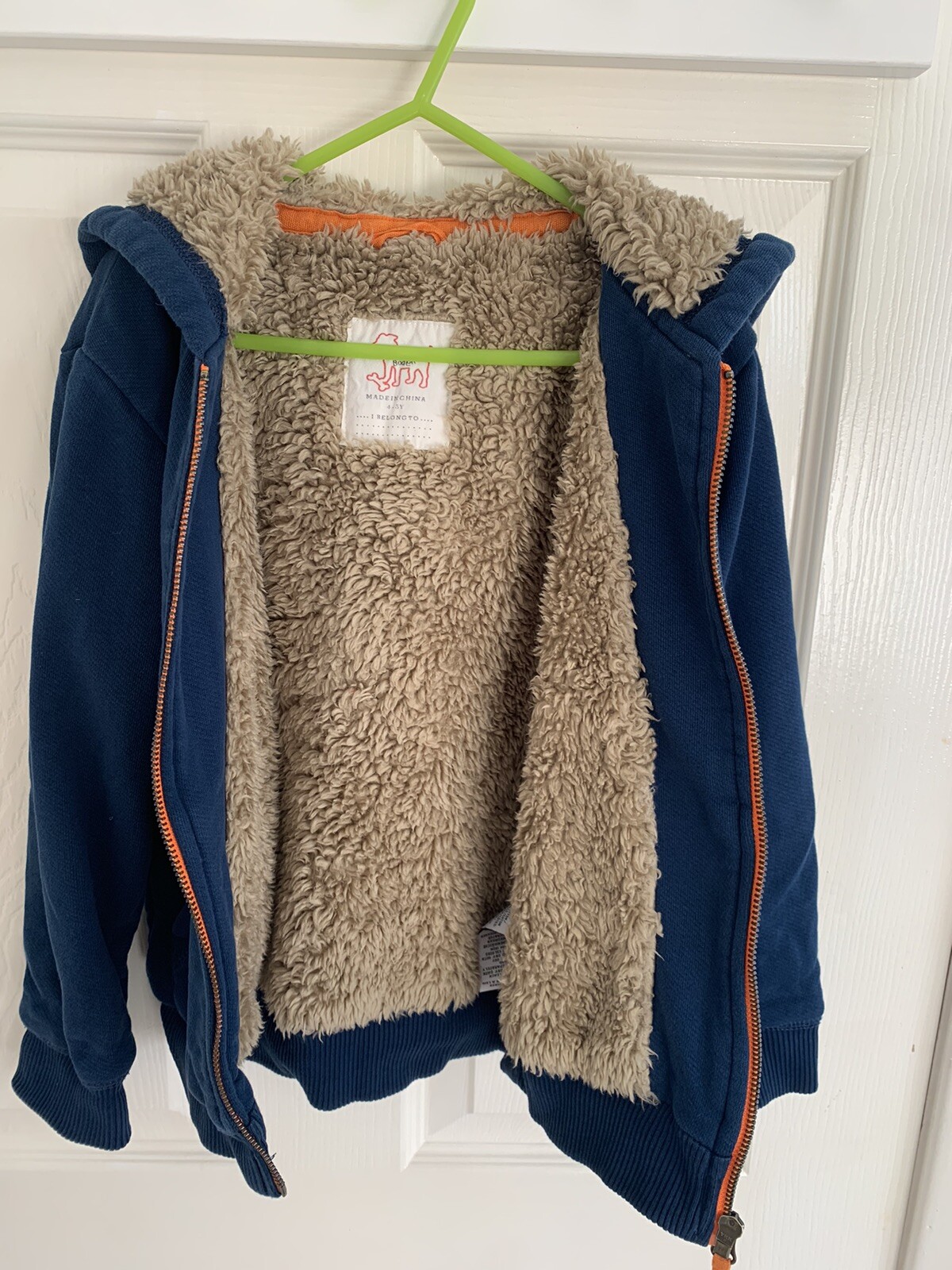 Mini Boden Boys Navy Blue Sherpa Lined Anorak/Coat - Age 4-5 Years EXC ...