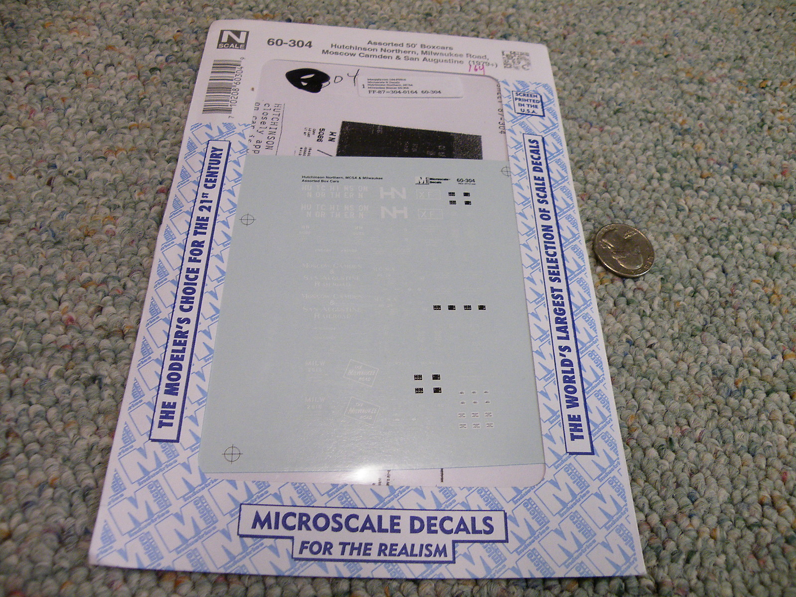 Microscale decals N 60-304 50' box cars Hutchinson Milwaukee Road ...