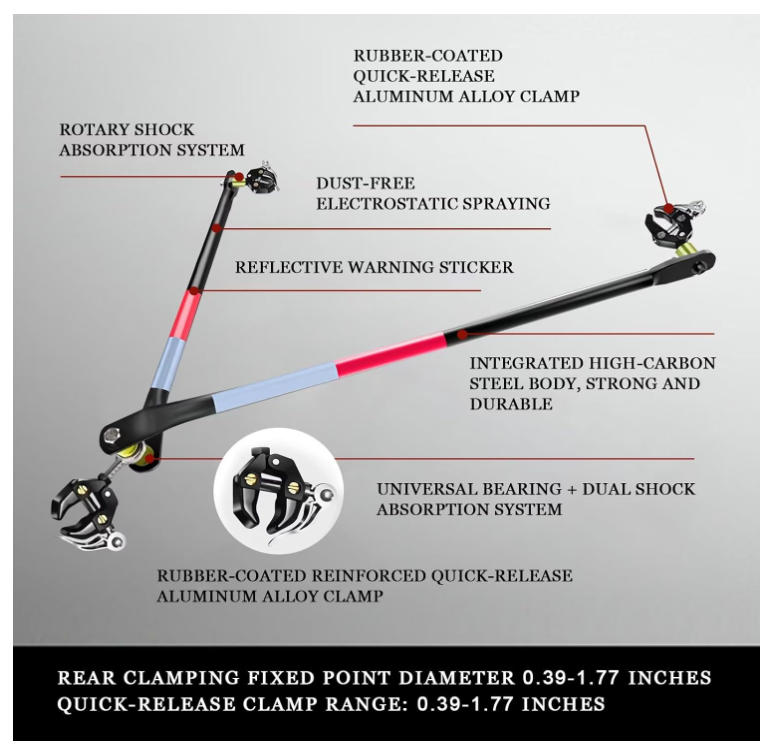 Bike Trailer Connector, Portable Folding Bicycle Trailer w Quick ...