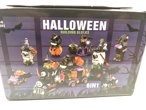 Halloween Building Blocks Set 6 In 1 Spooky Train Ghost Witch Sealed ...