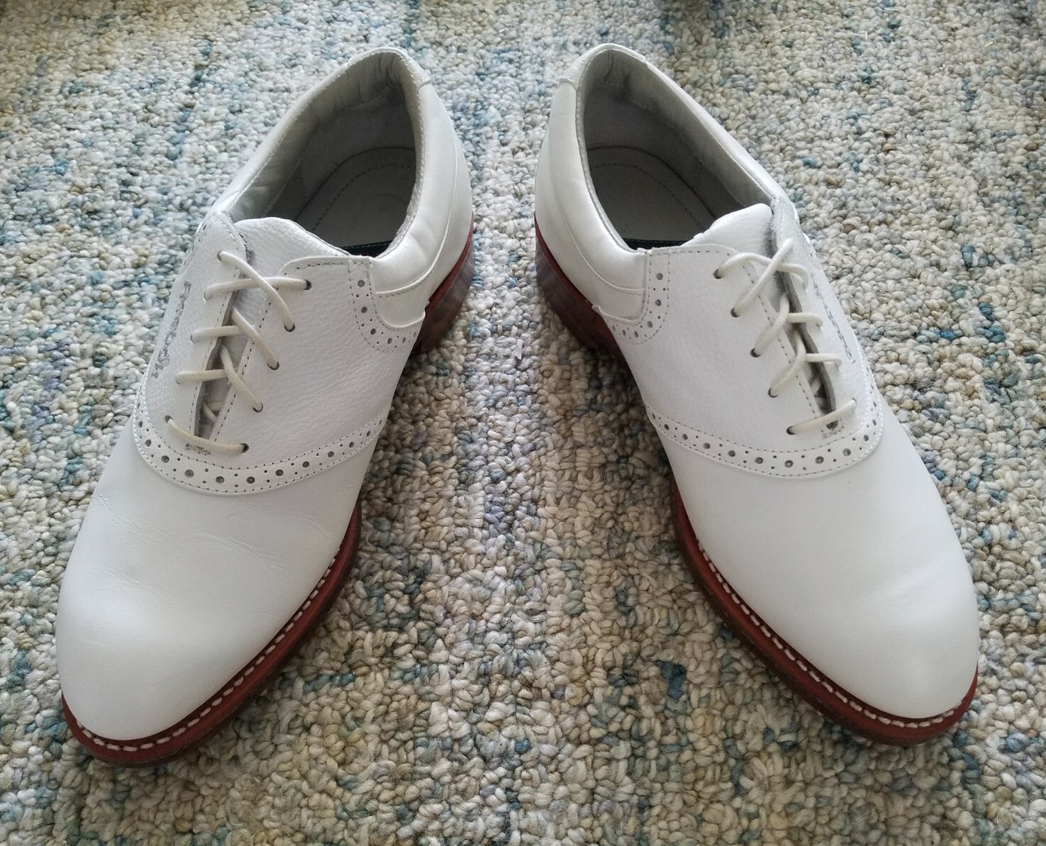 VINTAGE 80'S MEN REEBOK CLASSIC WHITE BRASS SPIKES MADE IN KOREA GOLF ...
