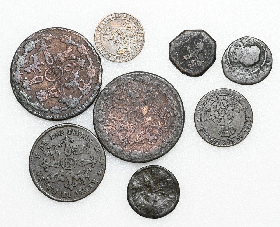 SPAIN. Lot of 8 different Maravedis from the 1700-1800's | eBay