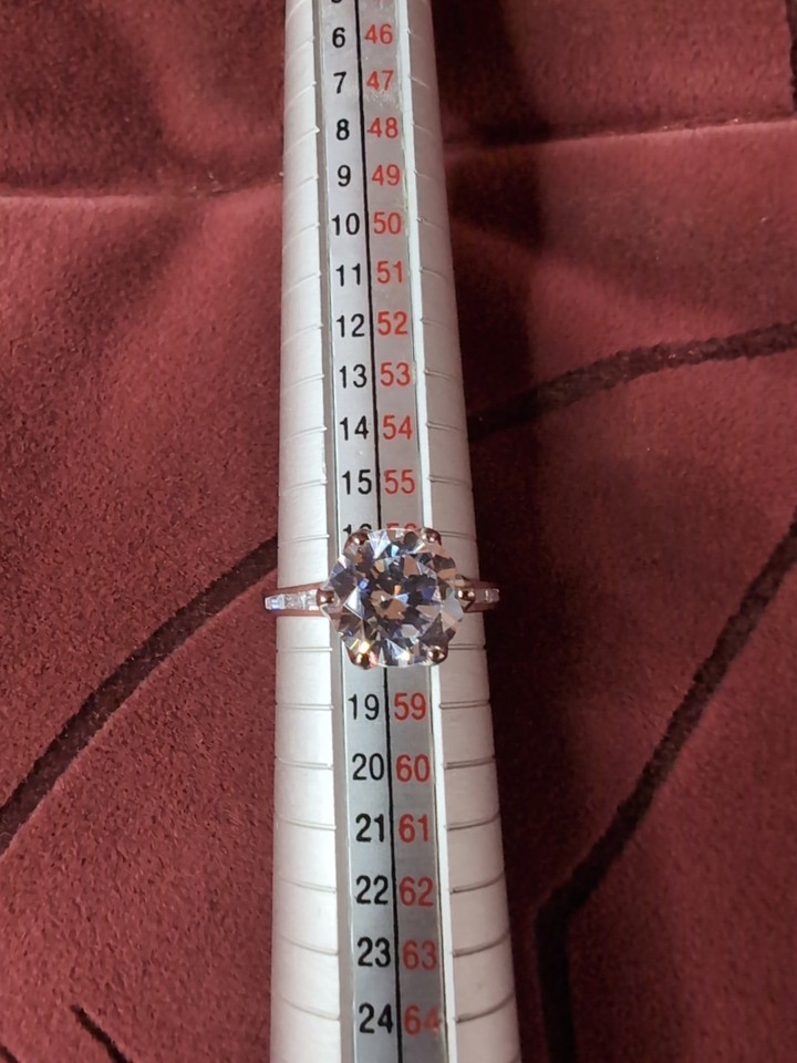Stunning Stauer Sterling Silver 925 CZ Round Solitaire w/ Accents Ring ...