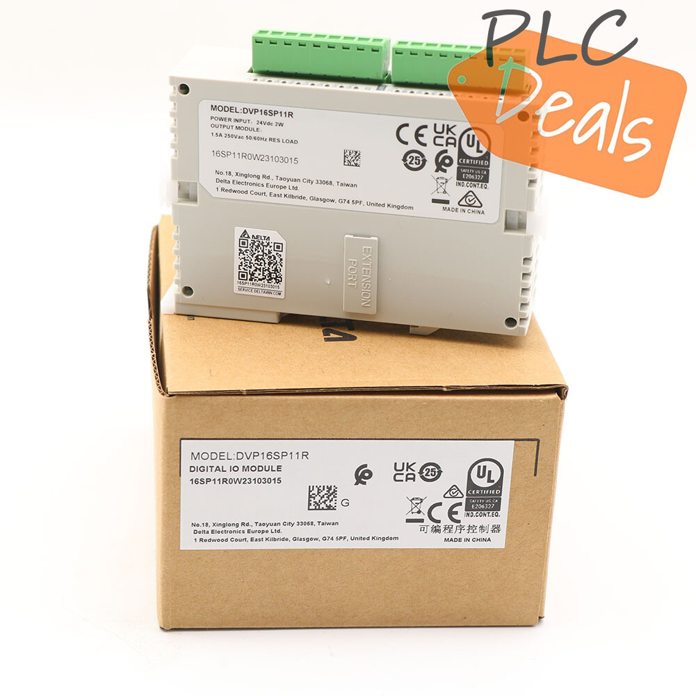 DELTA DVP16SP11R 8DI 8DO (Relay) Digital I/O Module PLC New in Box 1PCS ...