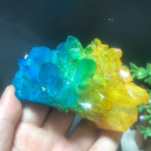 259g Colorful Phantom Quartz Crystal Cluster Mineral Specimen Healing ...