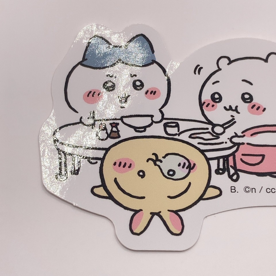 Usagi Hachiware Chiikawa Eating Die Cut Sticker Seal 4 Nagano Japan ...