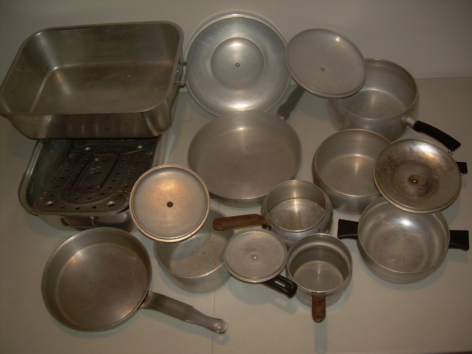 Wear-Ever 7 pc Lot Aluminum Pots Lids Cookware Set Roaster Vintage | eBay
