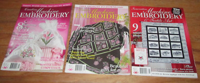 Lot of 3 CREATIVE MACHINE EMBROIDERY Magazines ~ Vol.s 15/5, 15/7 & 18/ ...