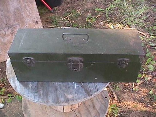 Vintage Union Utility Chest Metal Tackle Storage Box GREEN USA YOU ...