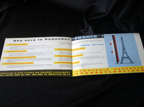 CGT French Line SS FRANCE Construction Info Pamphlet Colored ...