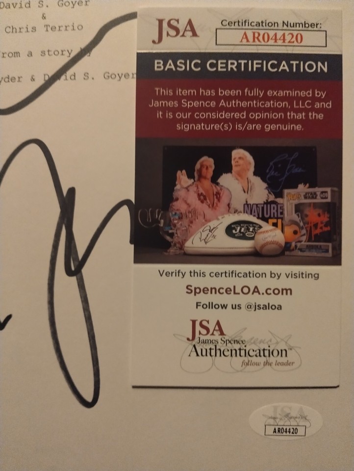 Zack Snyder Signed Script COA jsa | eBay