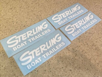 Sterling Vintage Boat Trailer Decals WHITE 4-pak Die-Cut Vinyl + FREE ...