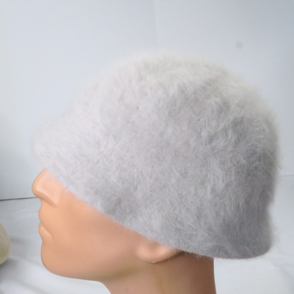 Vintage White Angora Blend Bucket Hat S/M Hat Band Old School Cool ...