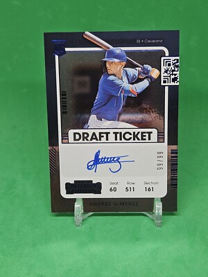 2021 Panini Contenders Draft Ticket Andres Gimenez #130 Rookie Auto #99 ...