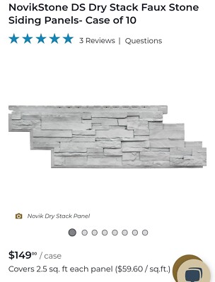 Novik Dry Stacked Stone Travertine Vinyl Siding 10 Pack Professional ...