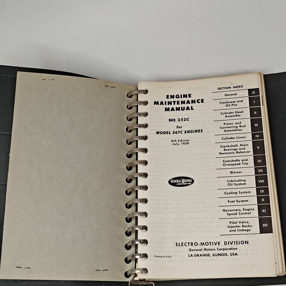 1959 GM Engine Maintenance Manual 567 C #252C 4th Edition Vintage ...