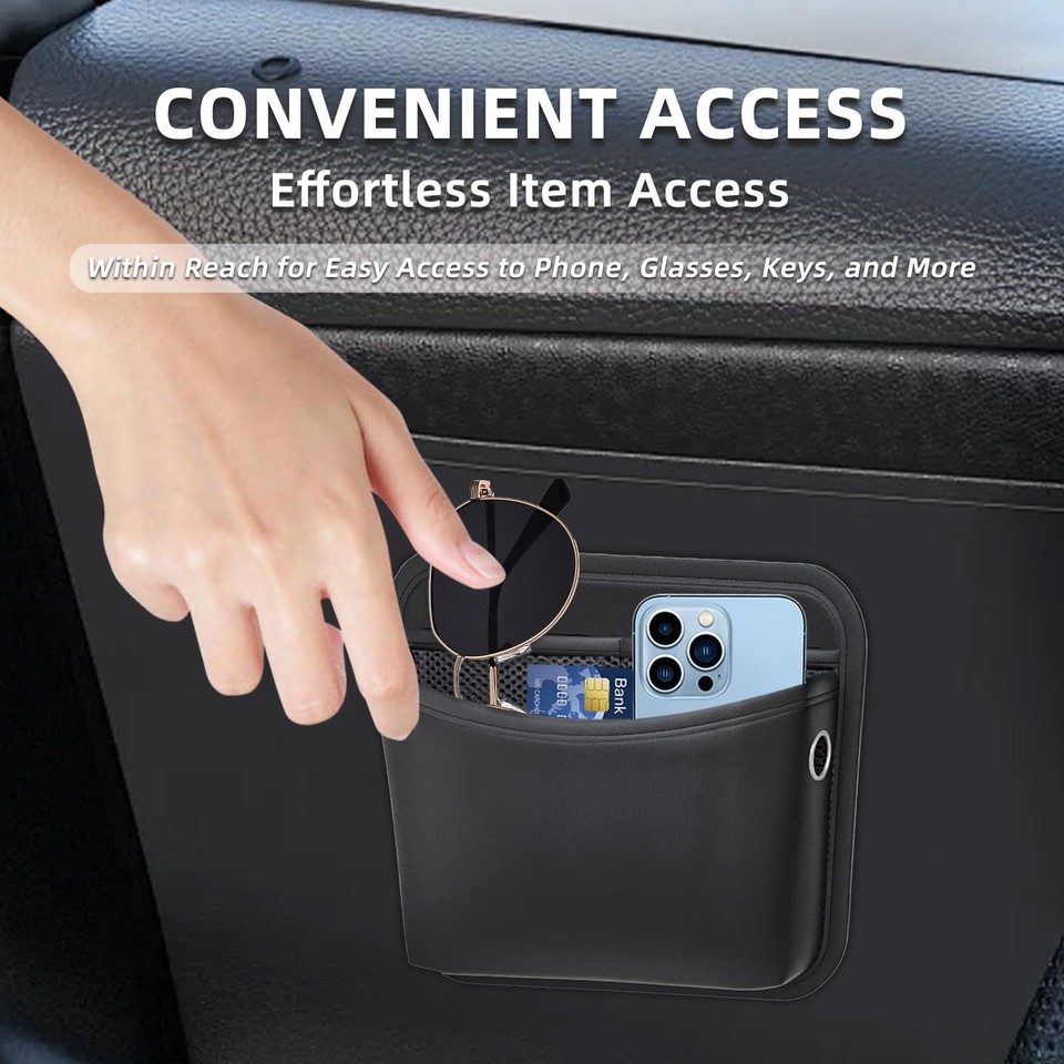 Car Seat Side Pocket Organizer, PU Leather Car Seat Side Pocket, Mini ...