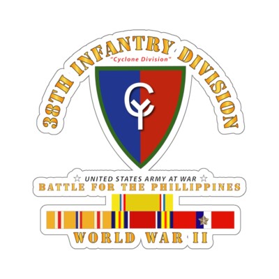 Kiss-Cut Stickers - 38th Infantry Division - Wwii W Pac Svc | eBay