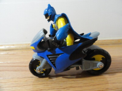 Imaginext DC Comics Batman and Bat Cycle Motorcycle 4" long Black Blue ...